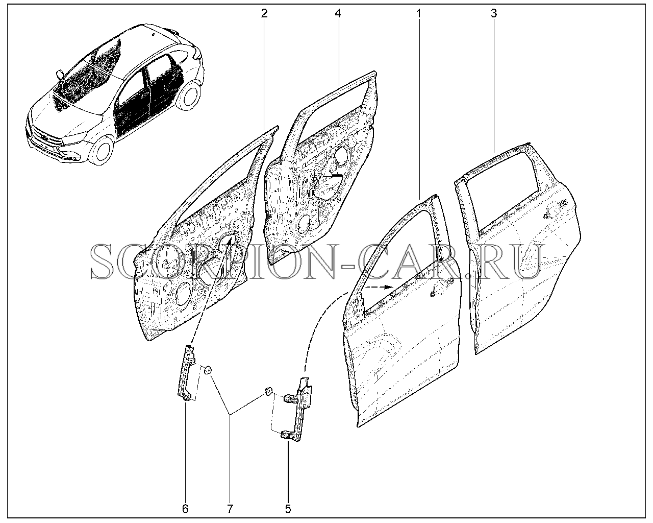 X-Ray 460110. Двери боковые Архивная запись